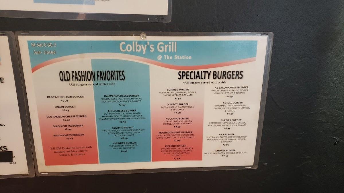 Menu at Colby's Grill @ The Station cafe, Edmond