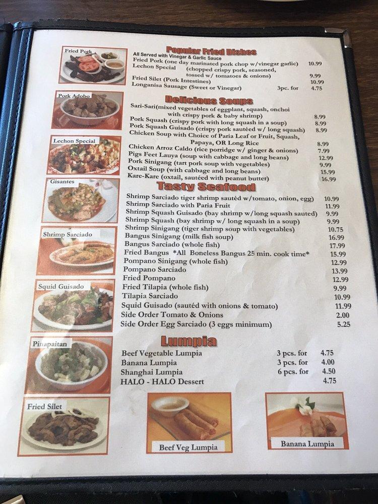 Menu at Elena's Restaurant, Waipahu, Tropicana Square Shopping Center