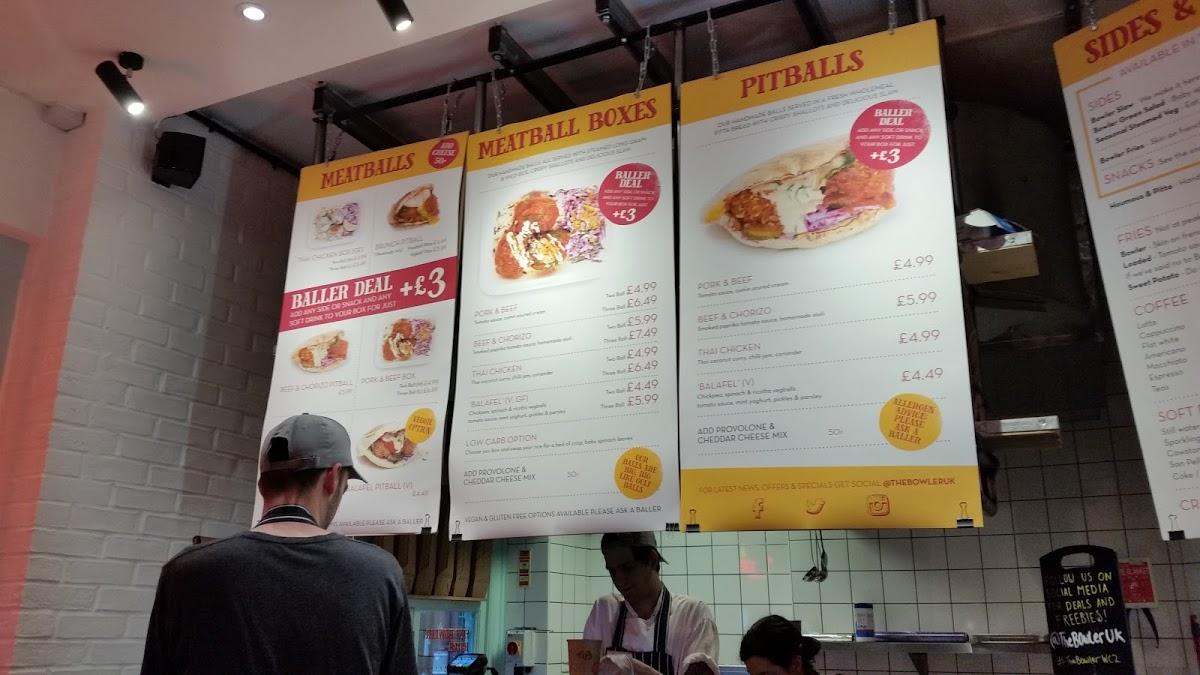 Menu at The Bowler Meatball Truck restaurant, London