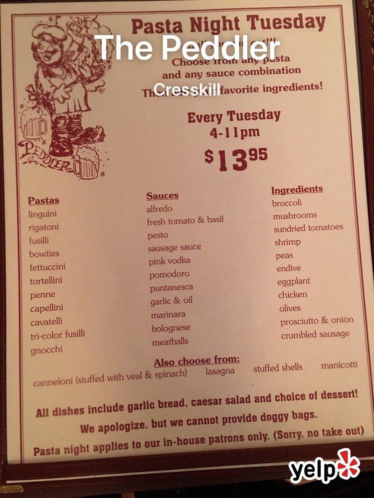 Menu at The Peddler pub & bar, Cresskill