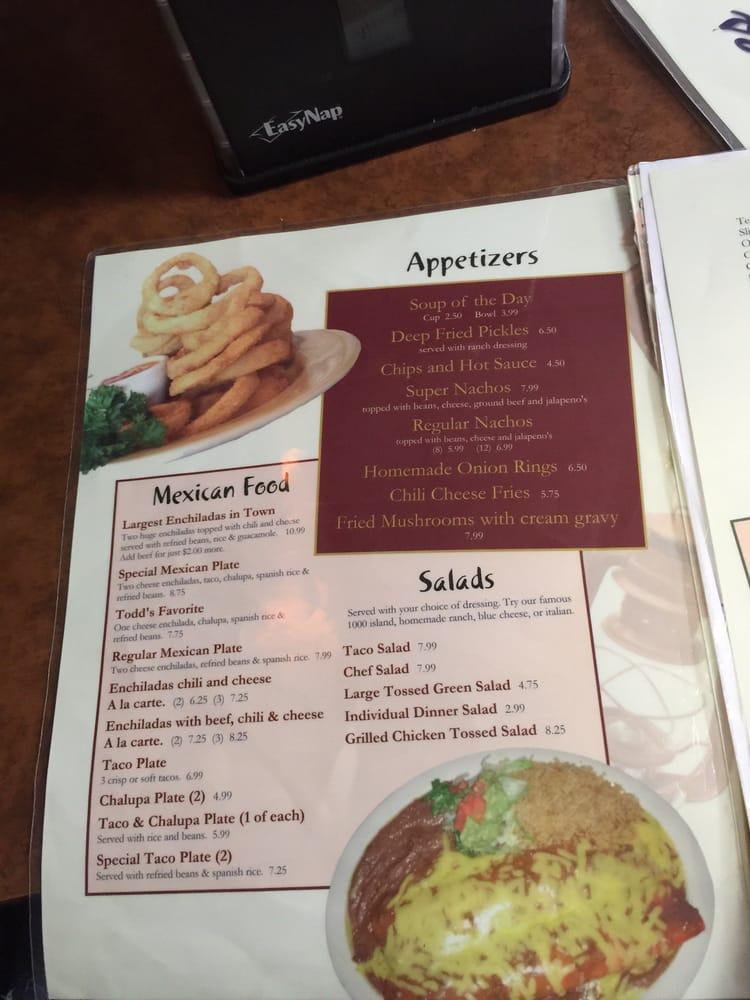 Menu at Bud Jones Restaurant, San Antonio
