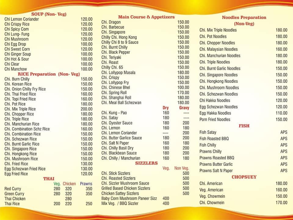 Menu at COAST LINE The Chinese Hut, Mira Bhayandar