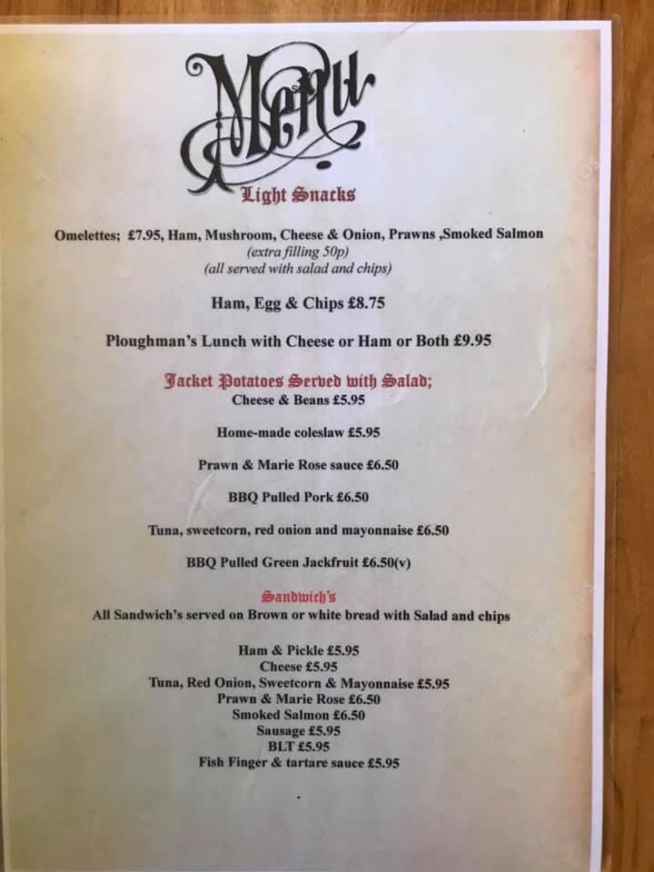 Menu at The White Horse pub & bar, Arlesey