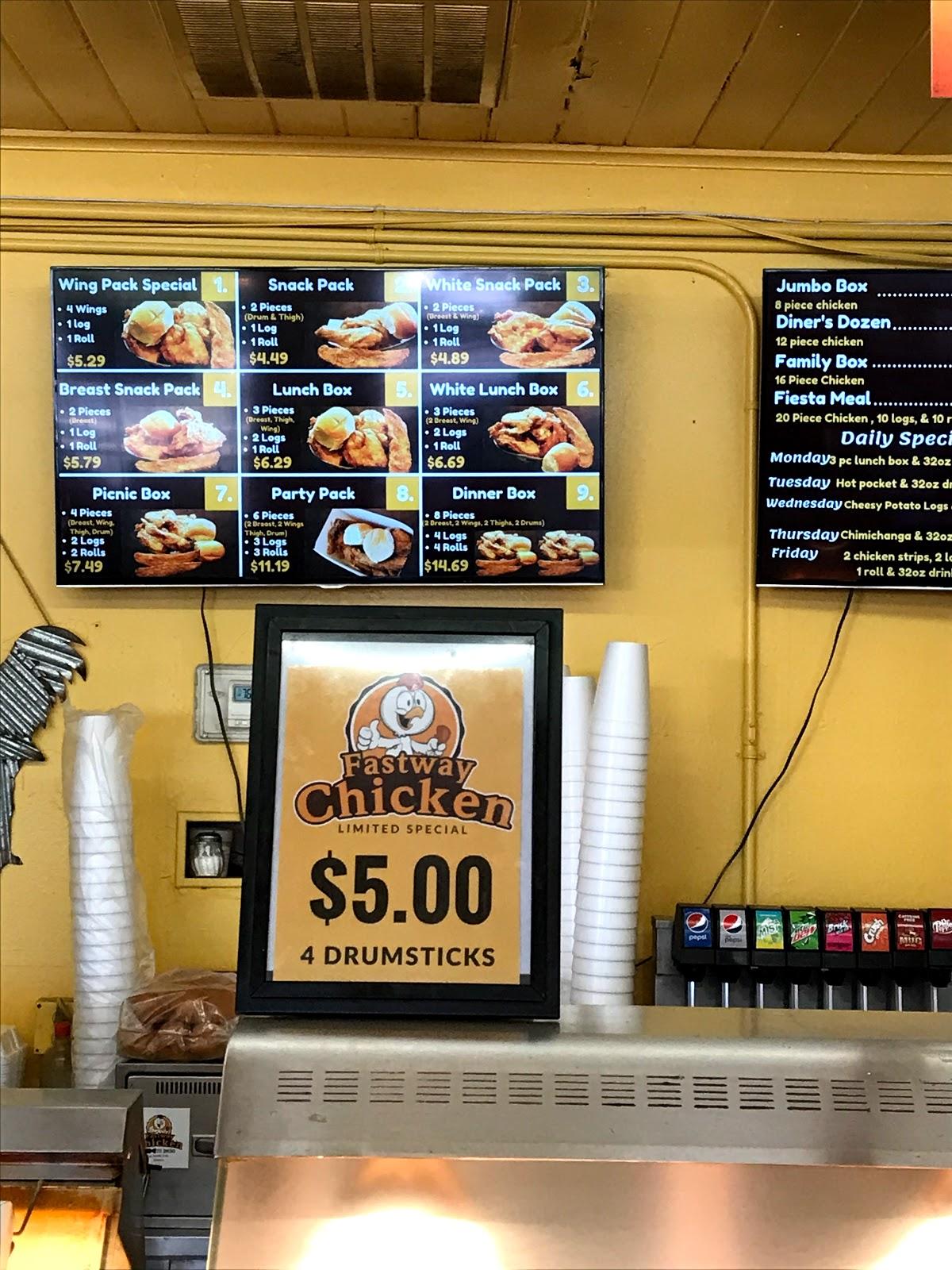 Menu at Fastway Chicken restaurant, Madera