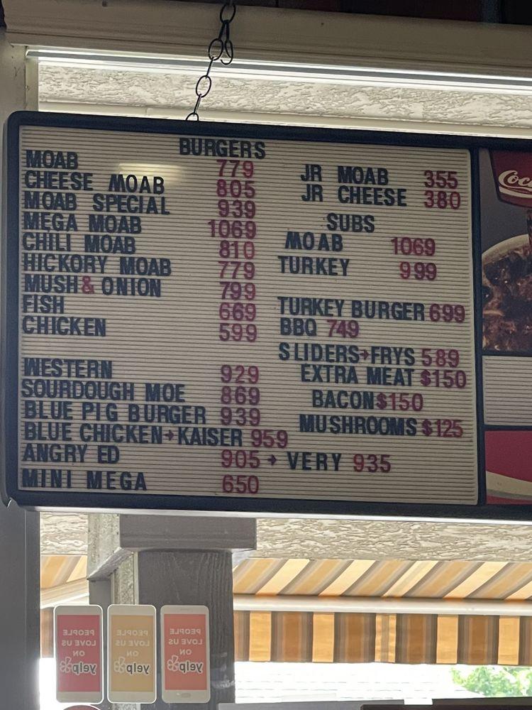 Menu at Fast Eddie's Moab Meal On Bun fast food, Modesto