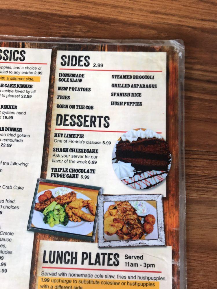 Menu at The Shack pub & bar, Fort Walton Beach