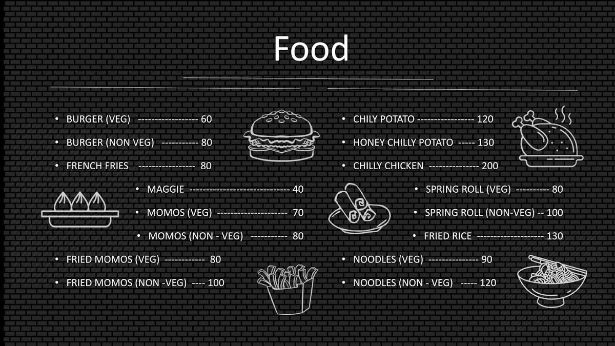 Menu at Bully Cafe, New Delhi