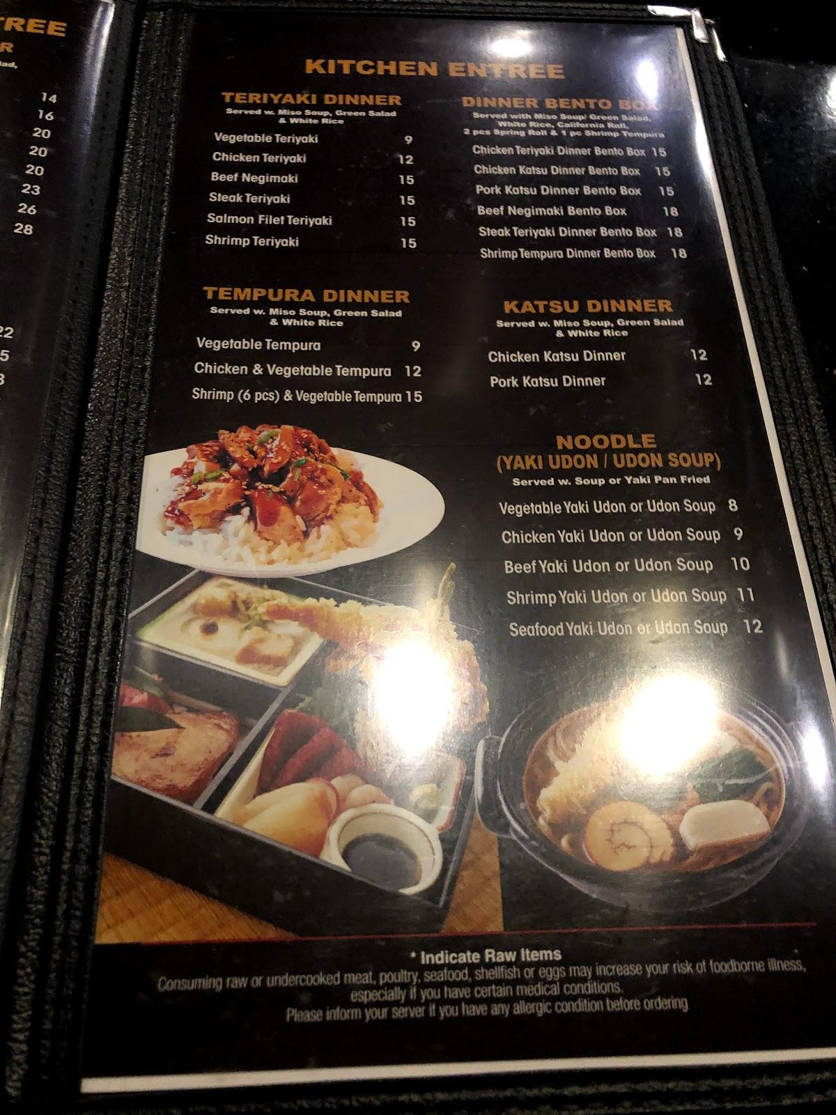 Menu at Fuji Hibachi & Sushi restaurant, Monroe