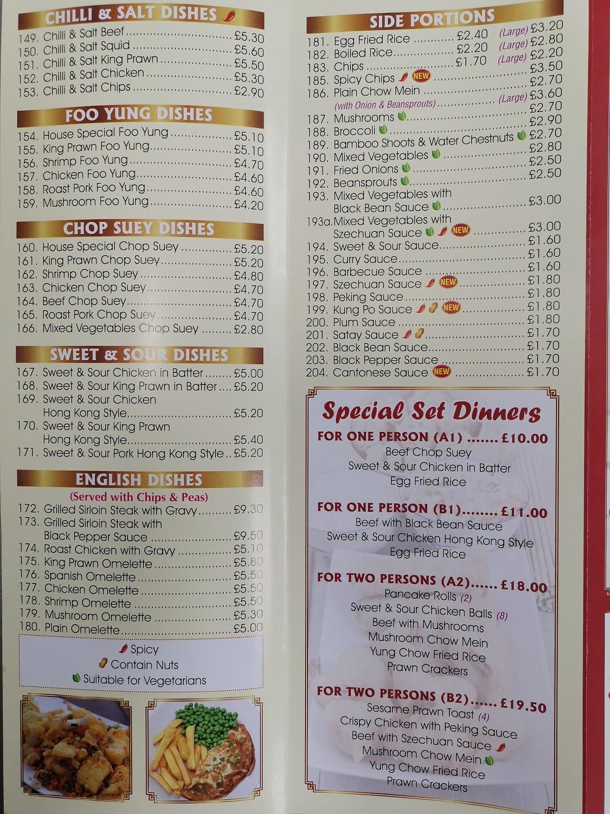 Menu at Great Orient fast food, Leicester