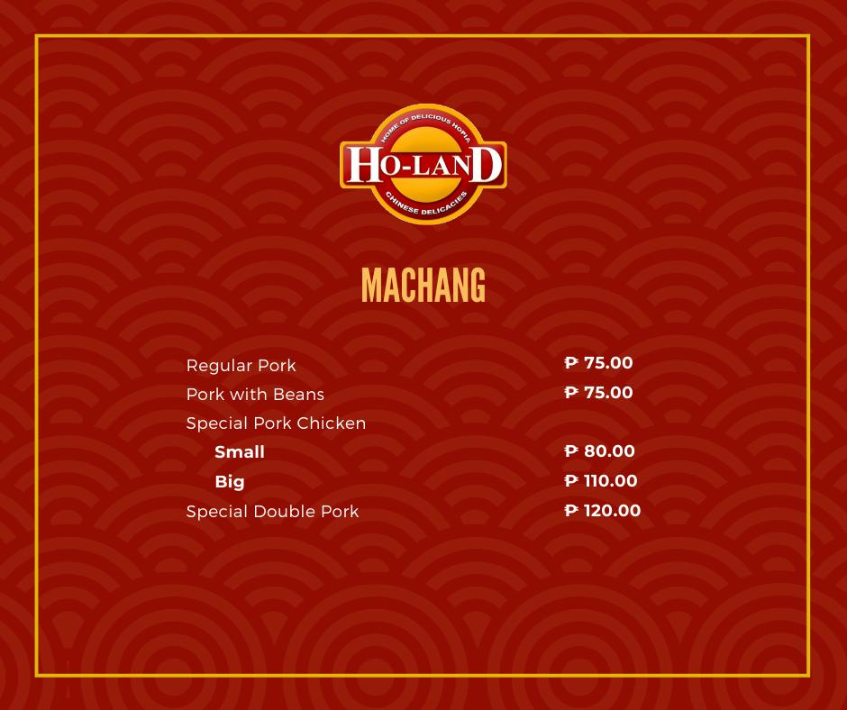 Menu at Ho-Land Hopia & Bakery, Manila