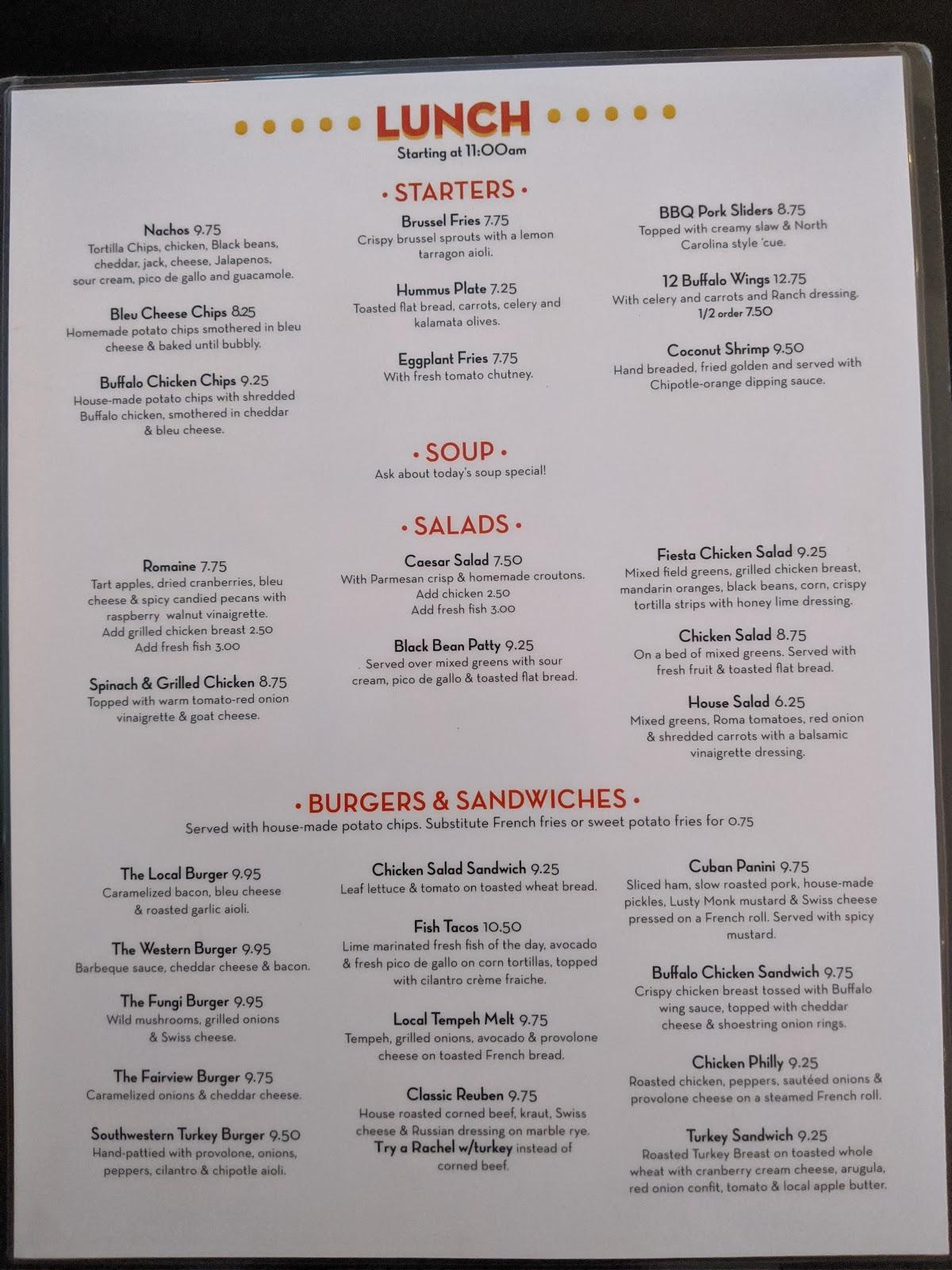 Menu at The Joint Next Door pub & bar, Fairview