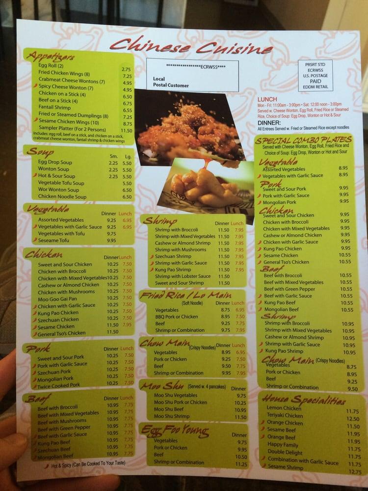 Menu at Wok In Wok Out restaurant, Colorado Springs