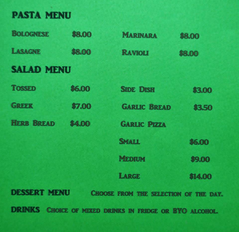 Menu at Mullumbimby Pizza & Pasta Takeaway Buon Appetito pizzeria ...