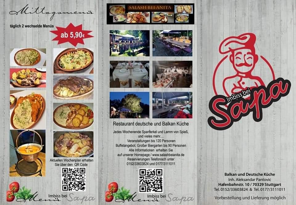 Menu at Fast food Sappa, Stuttgart