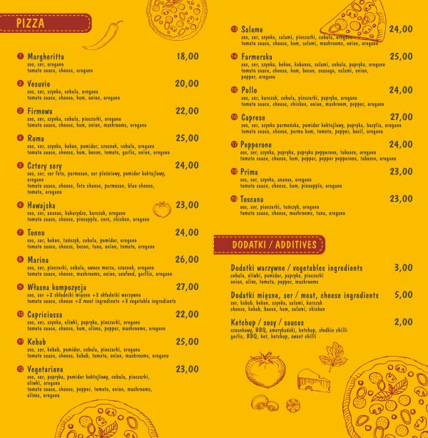 Menu at Restauracja & Pizzeria nad Jeziorem, Powidz
