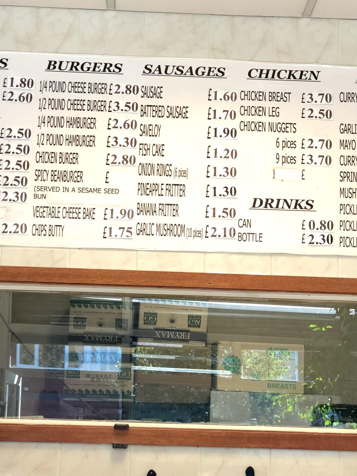 Menu at Seahorse restaurant, Sutton, 124 Church Hill Rd