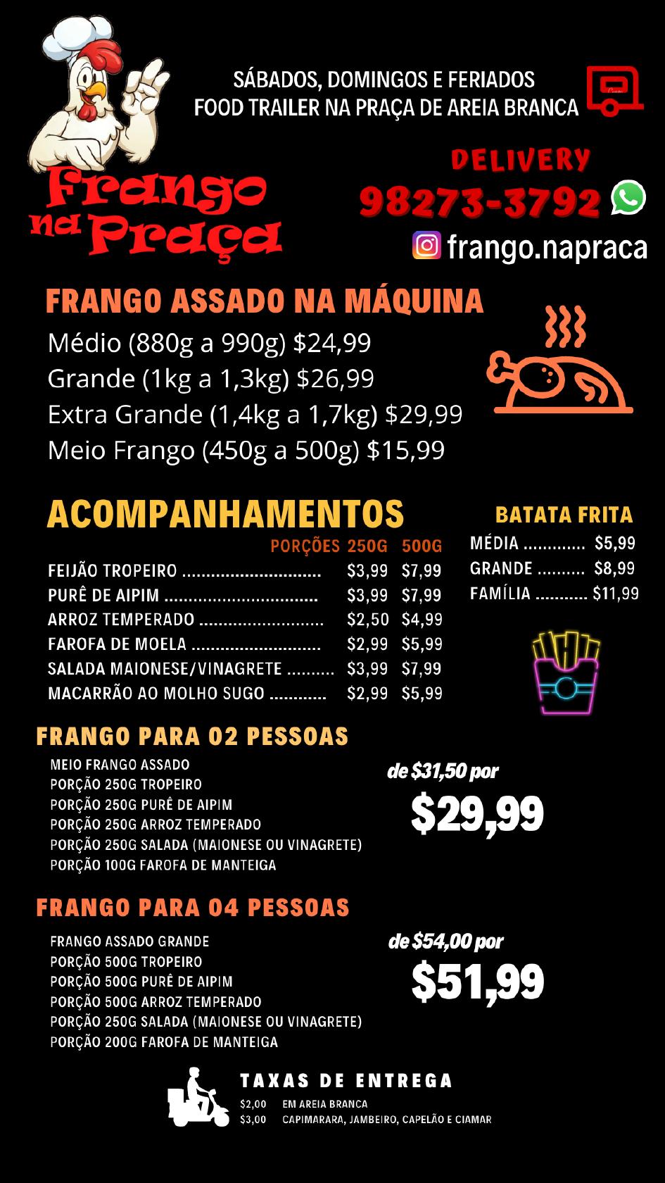 Menu em Frango Assado Na Praça Delivery restaurante, Lauro de Freitas