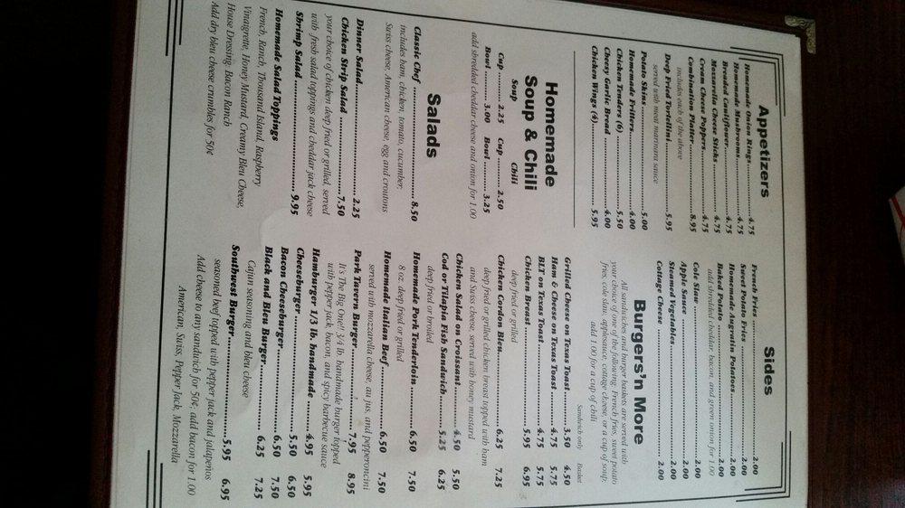 Menu at Alexander Park Tavern pub & bar, Princeton