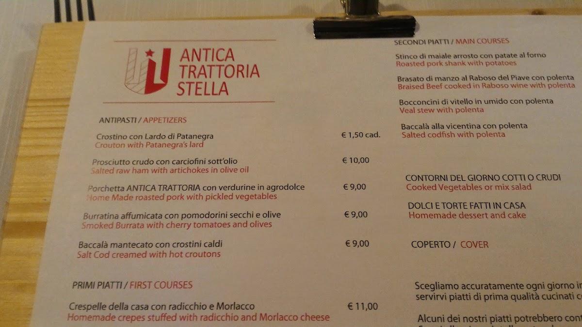 Menu at Antica Trattoria Stella di Marcon Doris & Figli restaurant ...