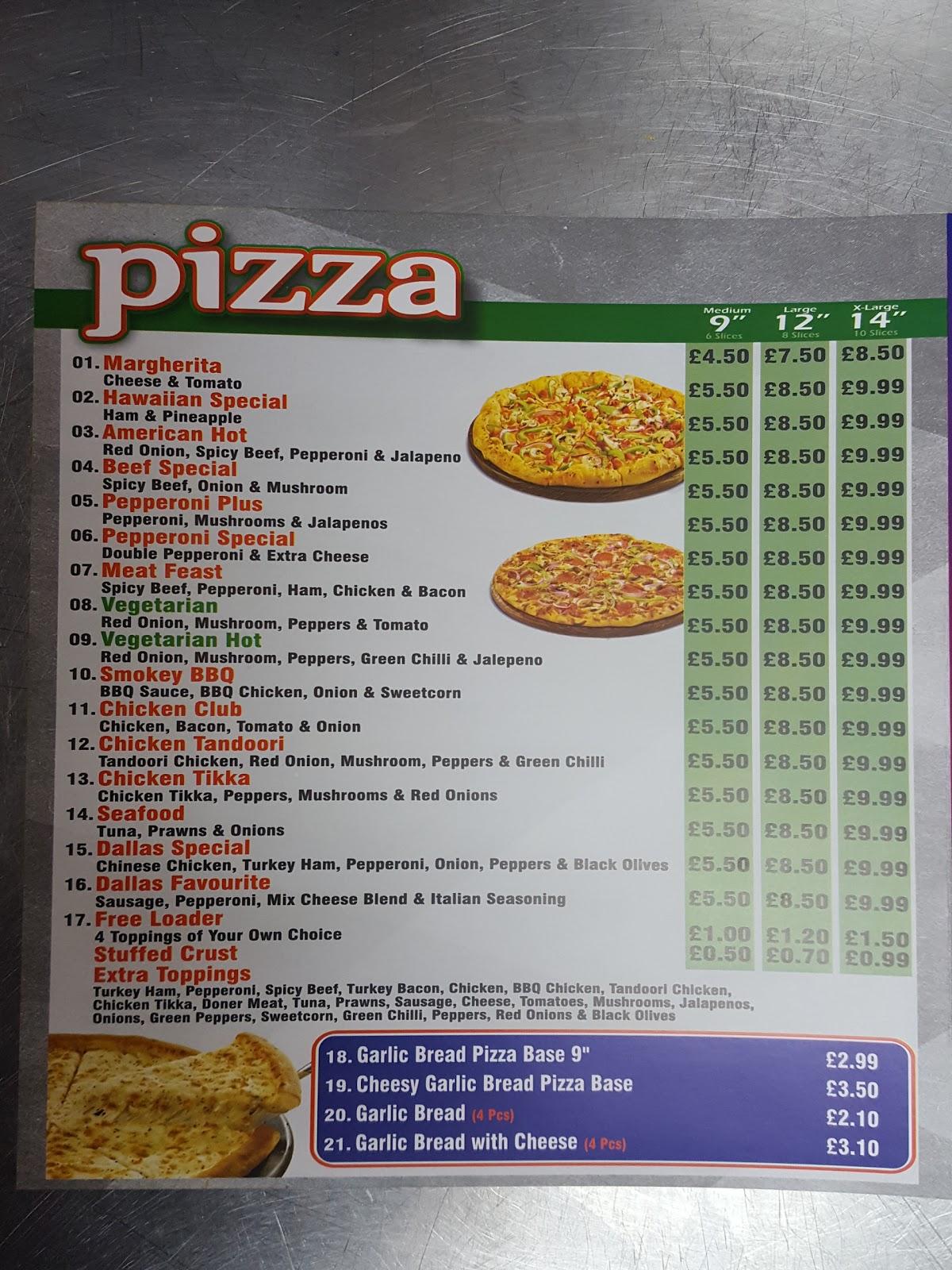 Menu at DADA CHICKEN & PIZZA restaurant, Coventry