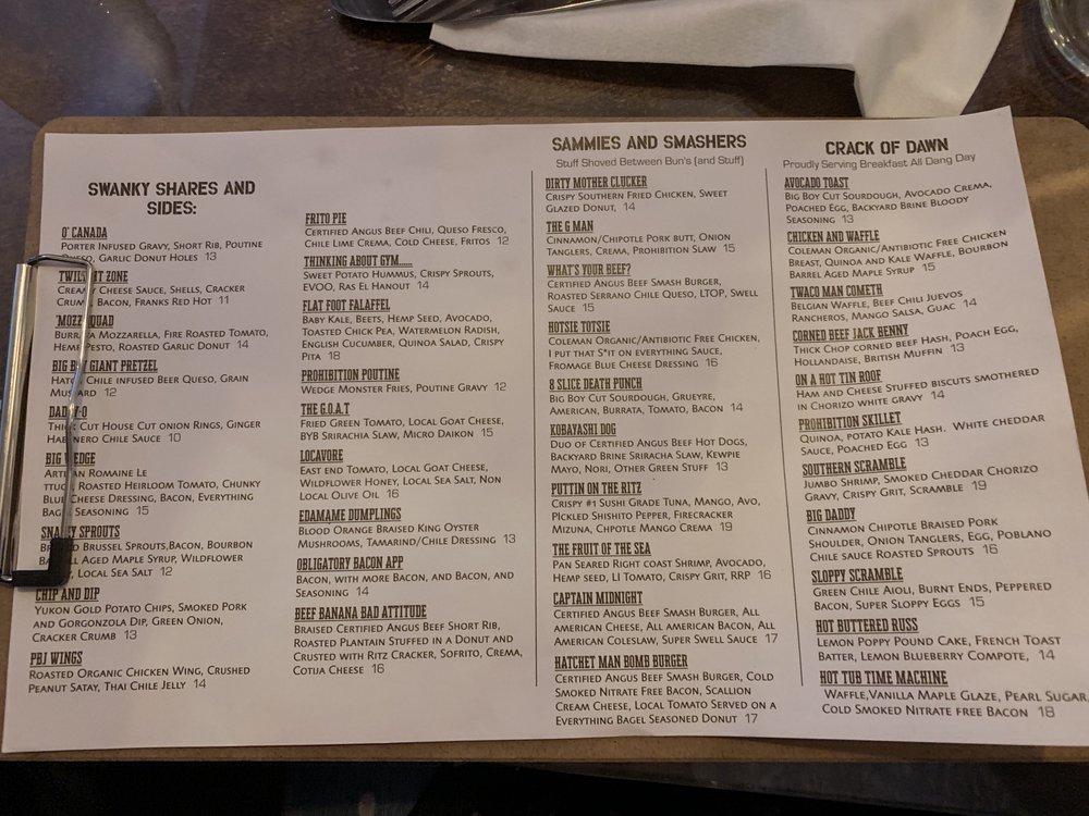 Menu at Prohibition Port Jefferson restaurant, Port Jefferson