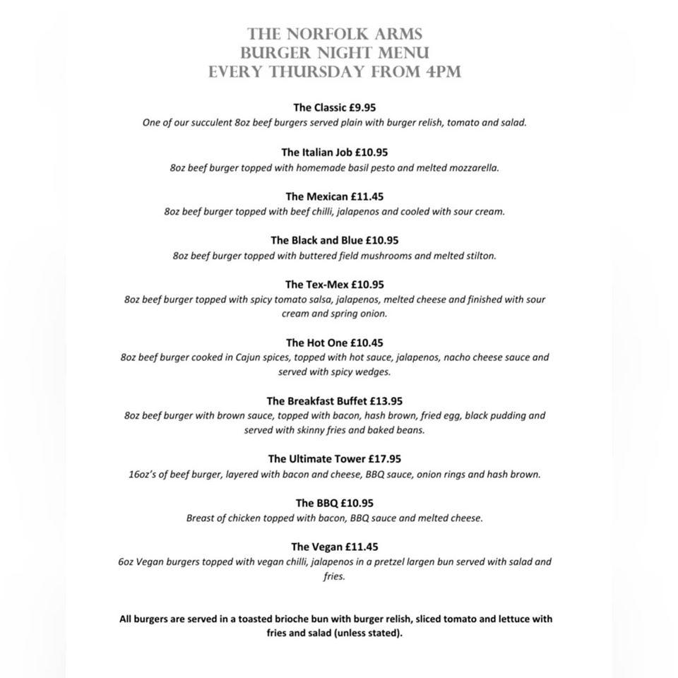 Menu at The Norfolk Arms, Ringinglow pub & bar, Sheffield, 2 Ringinglow ...