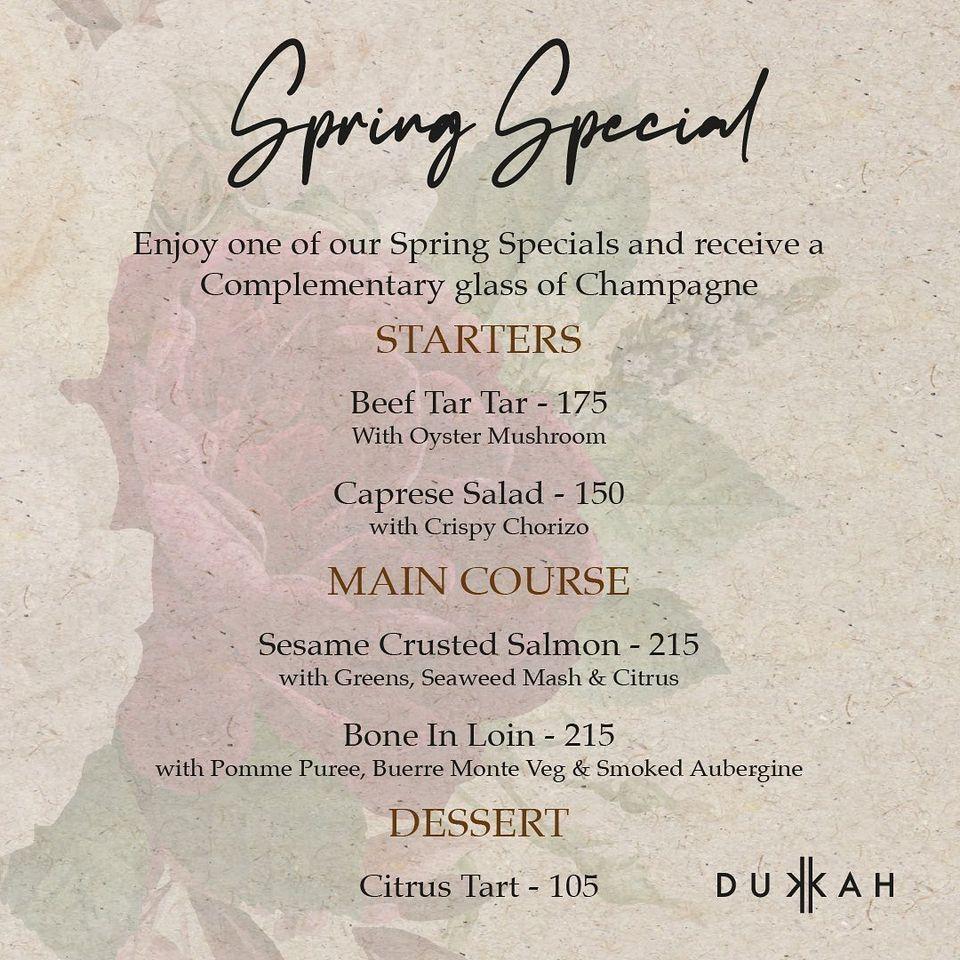 Menu at Dukkah Restaurant & Bar, Durban