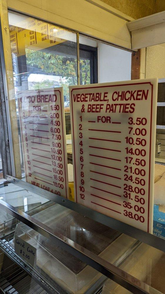 Menu at Kingston Tropical Bakery, Mount Vernon