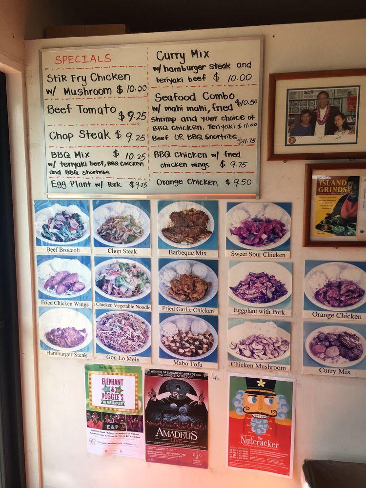 Menu at Mark's Drive Inn BBQ, Honolulu