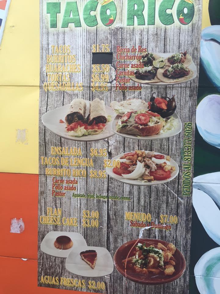 Menu at Taco Amigo restaurant, Zephyrhills, Gall Blvd