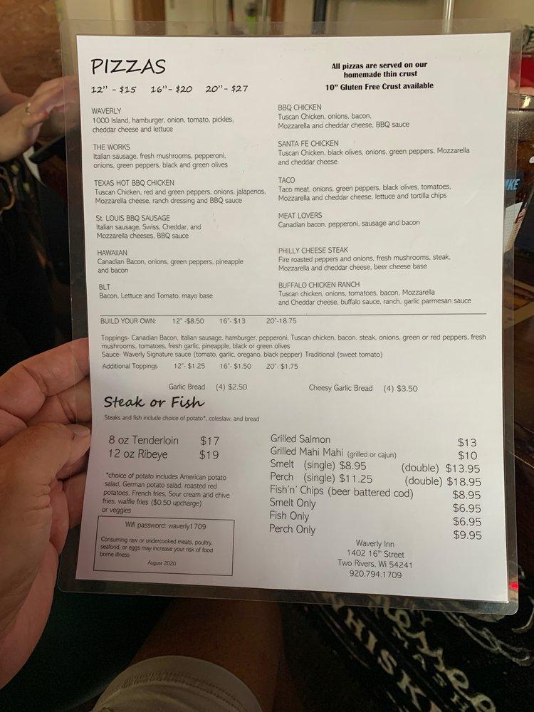Menu at Waverly Inn Pub & Pizzeria, Two Rivers