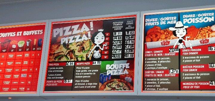 Menu at Dixie Lee Take-Out pizzeria, Gaspé, 84 Rue Jacques Cartier