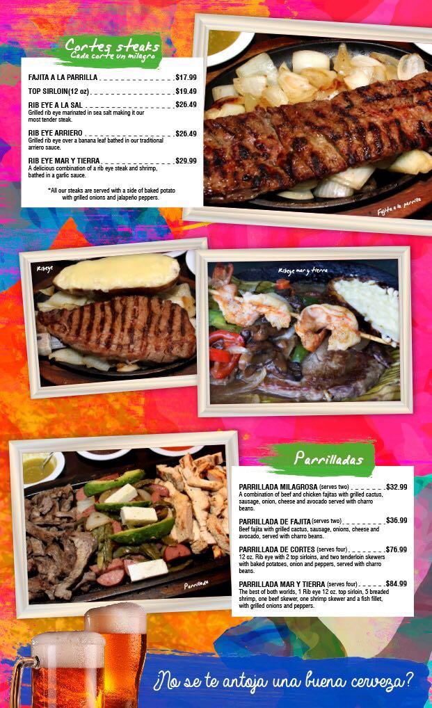 Carta del restaurante El Callejón De Los Milagros, McAllen, 400 W ...