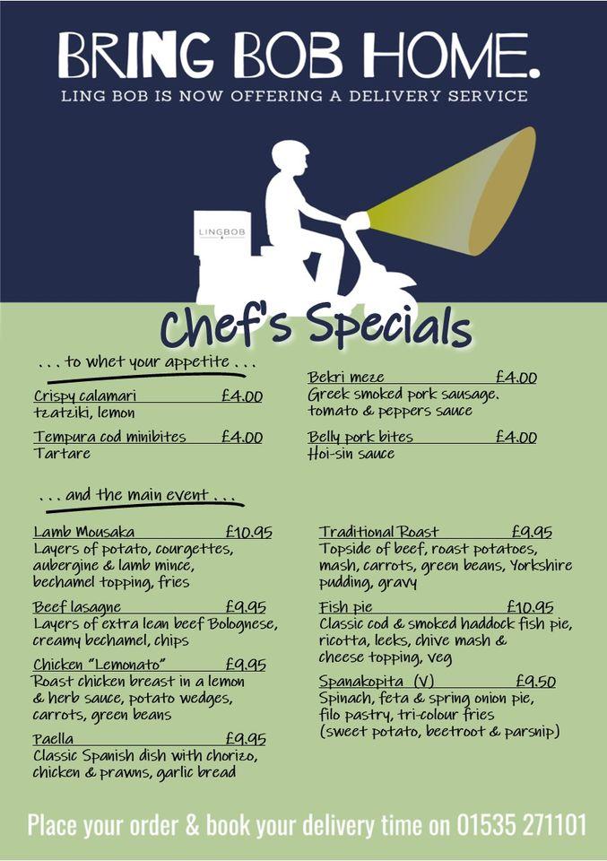 Menu at Ling Bob pub & bar, Bradford