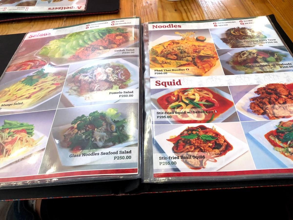 Menu at Smile Elephant Thai Restaurant, Pasig