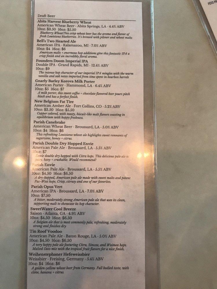 Menu at The Overpass Merchant pub & bar, Baton Rouge