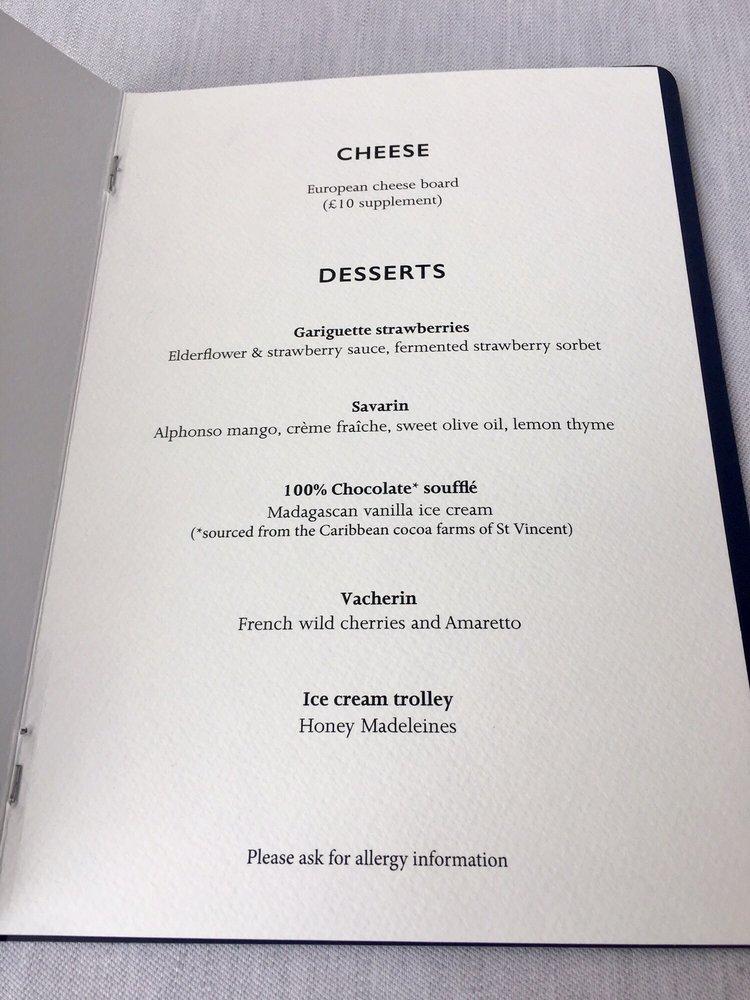 Menu at Claude Bosi at Bibendum pub & bar, London