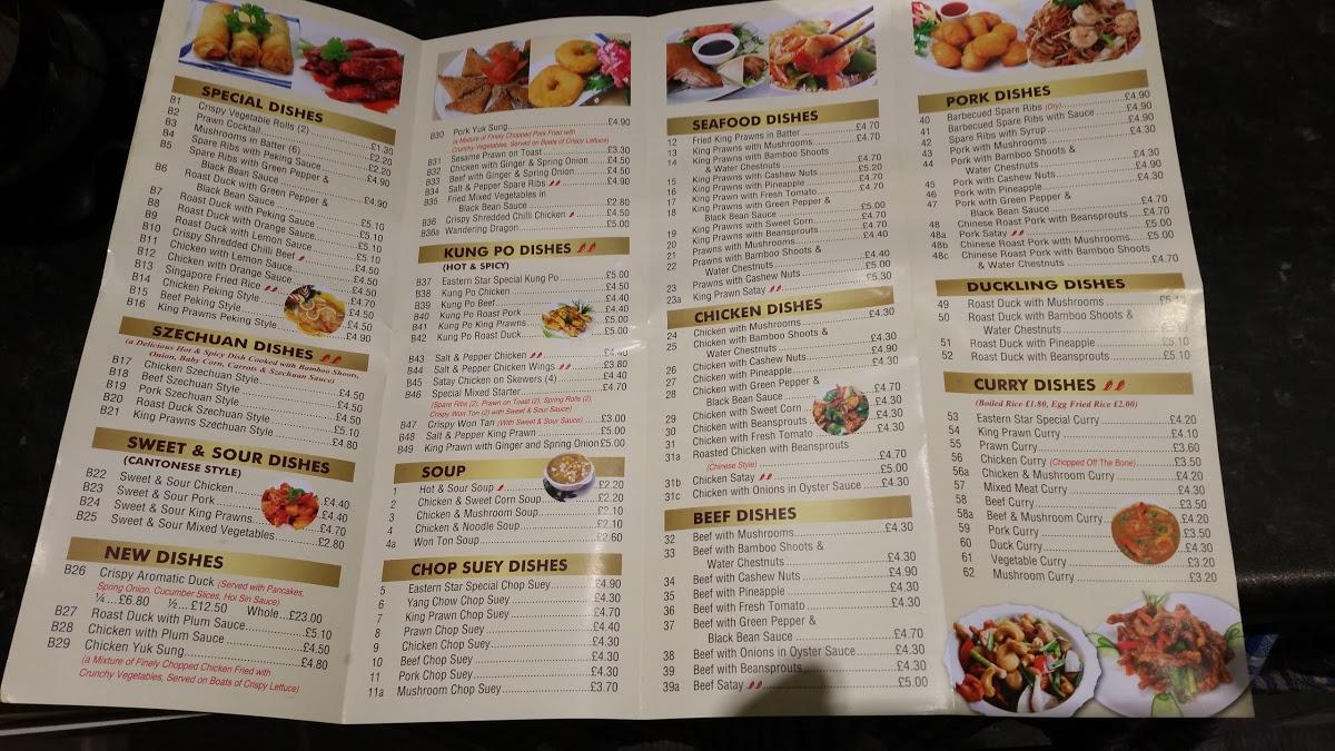 Menu at Eastern Star fast food, Redditch