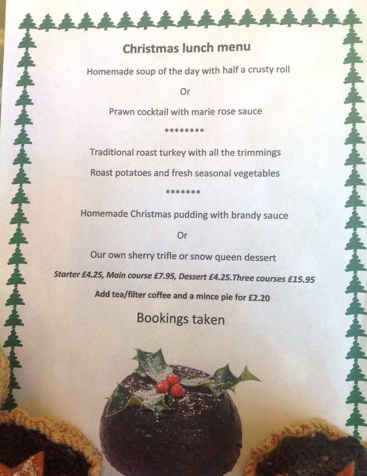 Menu at Hidden Monkey cafe, Malton