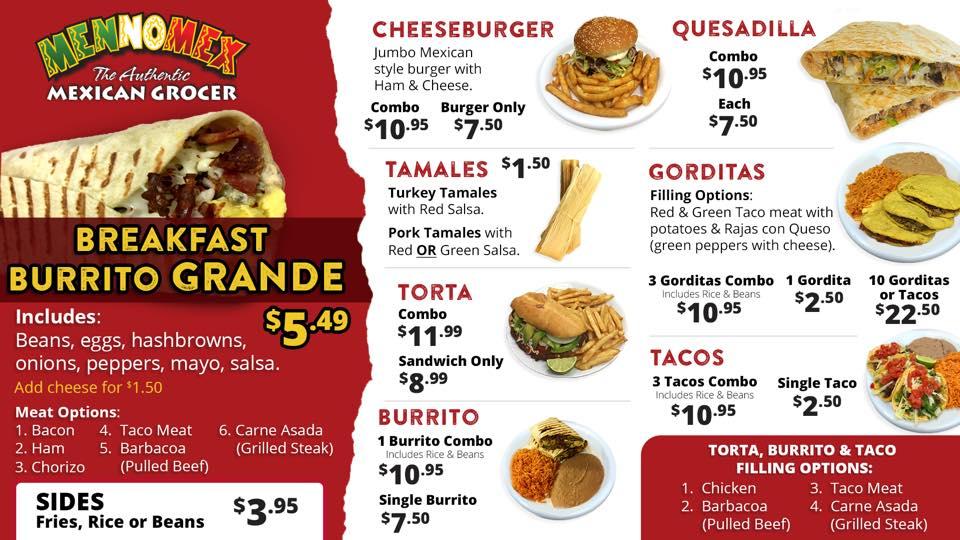 Menu at La Tienda Mexican Grocer & Take-Out restaurant, Milverton