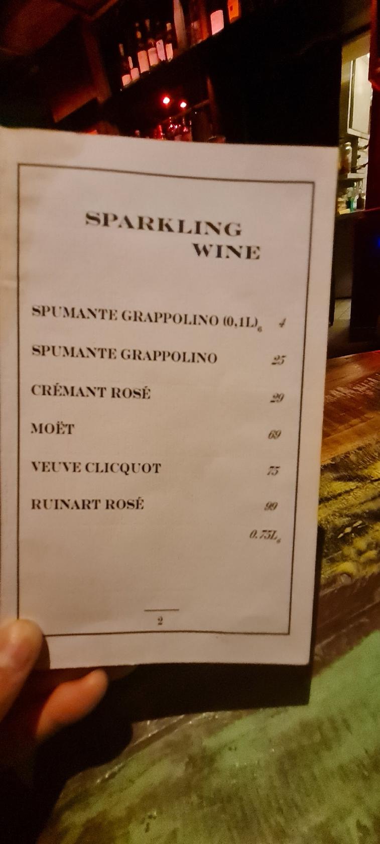Speisekarte von Wallace Bar, München
