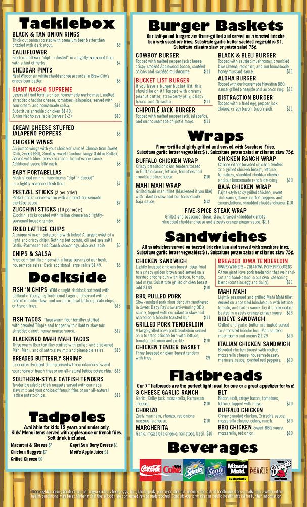Menu at Go Fish Marina Bar & Grill, Princeton, 411 River Dr