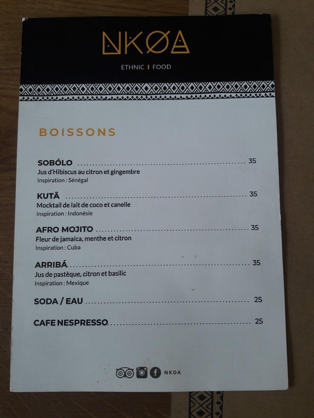 Speisekarte von NKOA restaurant, Casablanca