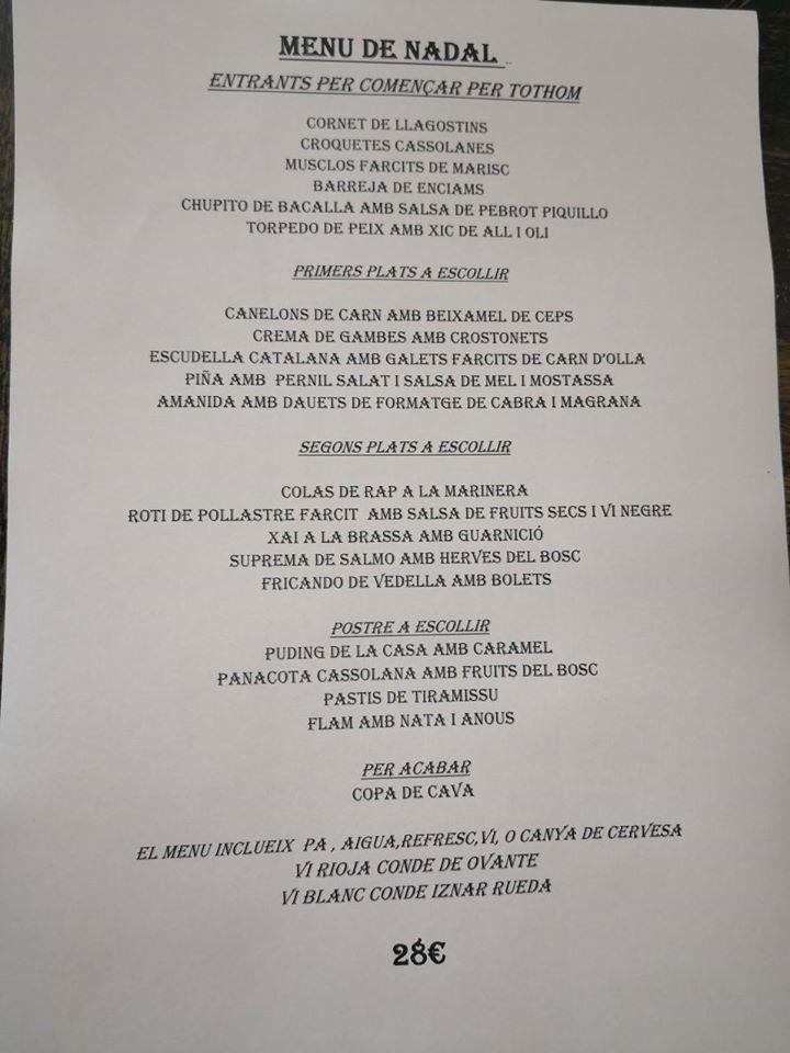 Menu at Braseria El Grill restaurant, Callús