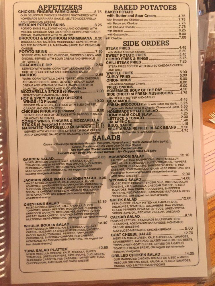 Menu at Jackson Hole restaurant, New York City, 232 E 64th St A