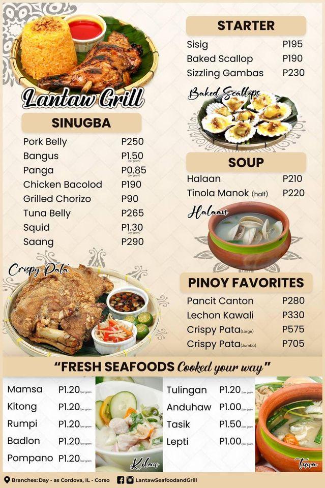 Menu at Lantaw Floating Native Restaurant - Cordova, Cebu City