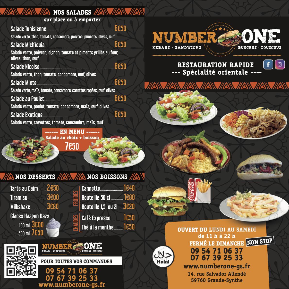 Menu au NUMBER ONE restaurant, Grande-Synthe