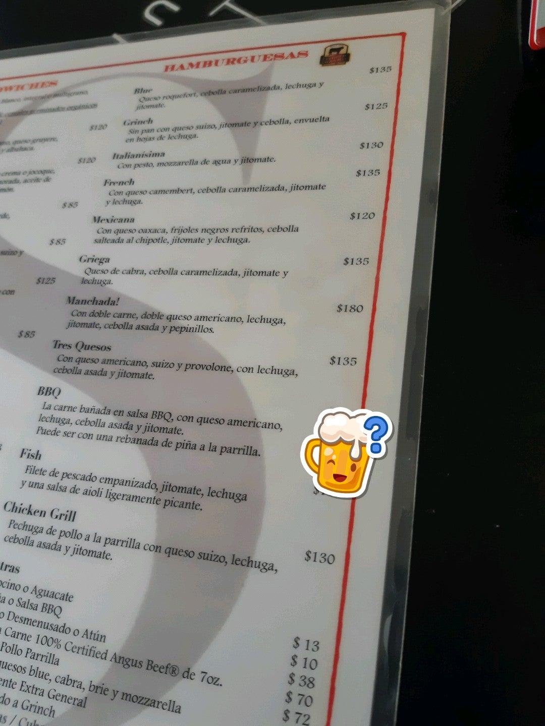 Carta del restaurante Sublime Hamburguesas, Ciudad del México, Bosque ...