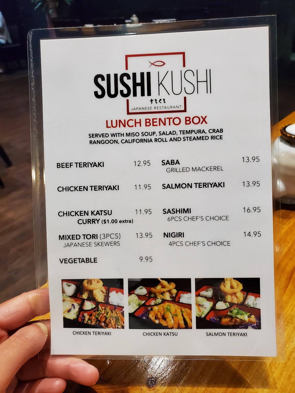 Menu at Sushi Kushi restaurant, Carrollton