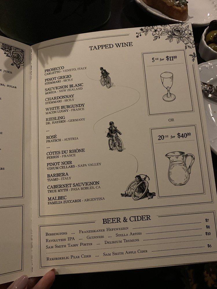 Menu at The Darling pub & bar, Chicago